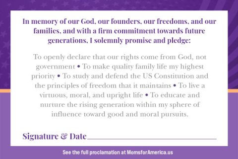 Declaration of Mothers | Moms for America